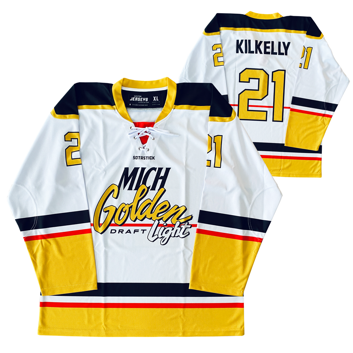 RETRO MICH GOLDEN LIGHT | PERSONALIZED JERSEY – SotaStick.com